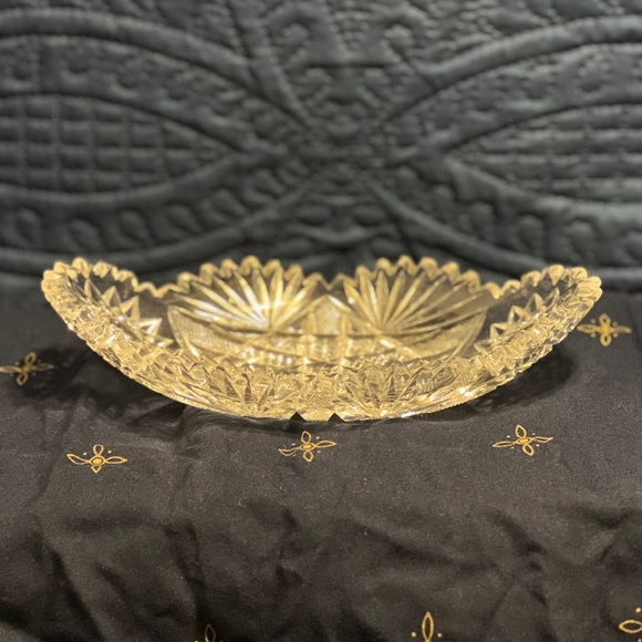 Dining | Antique Real Crystal American Brilliant Cut Glass Oval Bowl ...